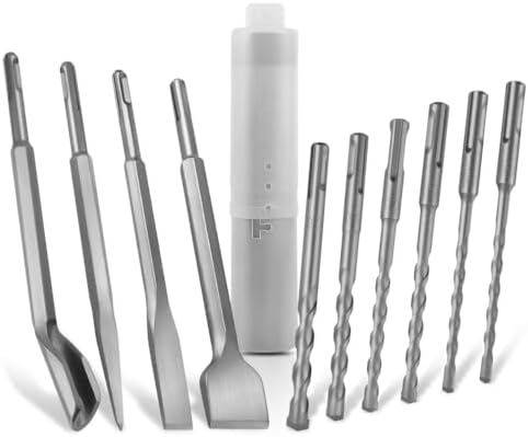 TOPWAY SDS Plus Drill Bit Set with Chisels 17PCs, SDS-Plus Rotary ...