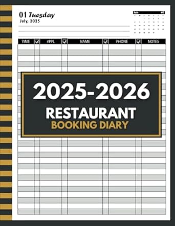 Restaurant Booking Diary 2025-2026: 365 Day Table & Dinner Daily ...