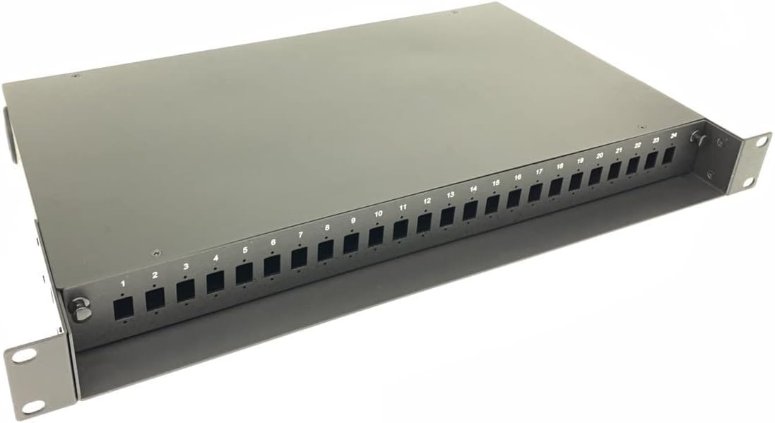 Amazon.com: 1U 19" Rack Mount Fiber Optic Box Enclosure with LGX Loaded ...