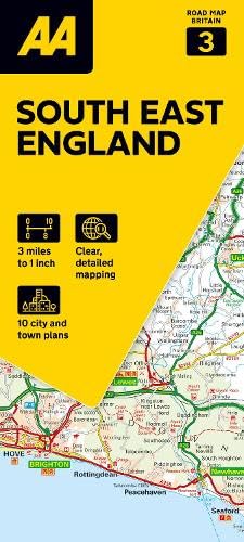 Buy AA Road Map South East England: 3 (AA Road Map Britain series) Book ...