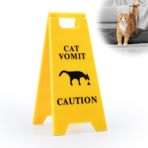 Amazon.com : Cat Vomit Caution Sign, 3D Printed Warning Sign, Funny ...