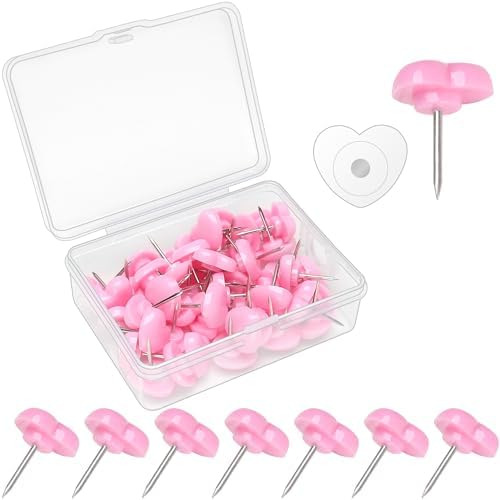 Amazon.com: 100pcs Push Pins, 0.47inch Plastic Pushpins Pink Push Pins ...