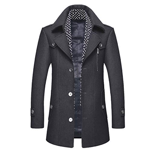 iCKER Men's Wool Pea Coat Short Trench Jacket Review: Sharp Style, But ...