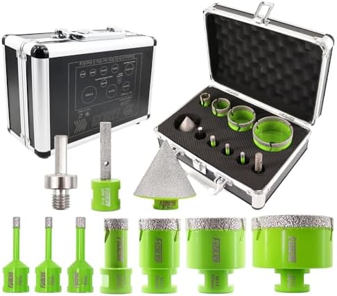 Dry Diamond Drill Bit Set,BGTEC 10pcs 6mm Hole Saw for Granite,Marble ...