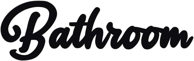 Amazon.com: Cursive Bathroom Text 14 inch Black Indoor Wall Vinyl Decal ...