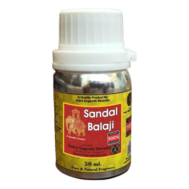 INDRA SUGANDH BHANDAR Luxury Attar For Men|Women Sandal Balaji 50ml Perfume Oil/Fragrance Oil ...