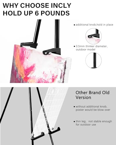 Snapklik.com : INCLY Black Folding Easels For Display, 2 Pack 63 Inch ...