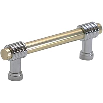 Polished Brass and Polished Chrome Cabinet Pull Handle - 3" Hole ...