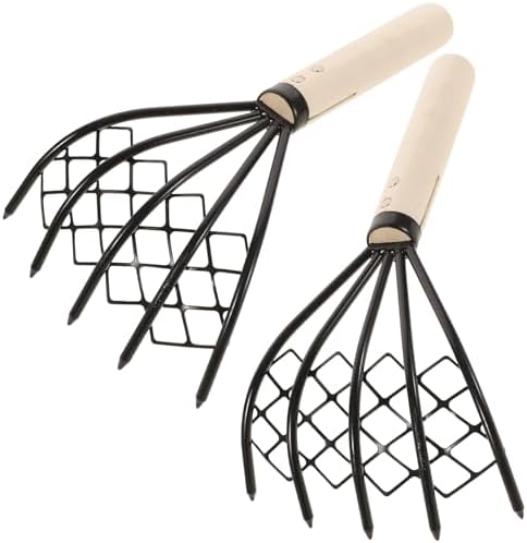 Amazon.com : MERRYHAPY 2Pcs Beach Rake with Mesh Net Tine Claw Rake for ...