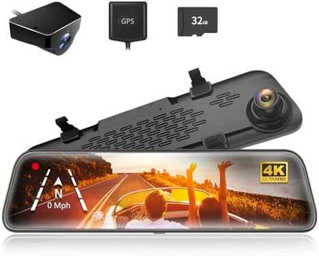 Amazon.com: 2024 Upgraded 12" 4K Rear View Mirror Camera with WiFi ...
