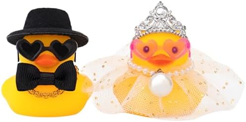Amazon.com: wonuu Pair Set of 2 Wedding Rubber Ducks, Bride Groom ...