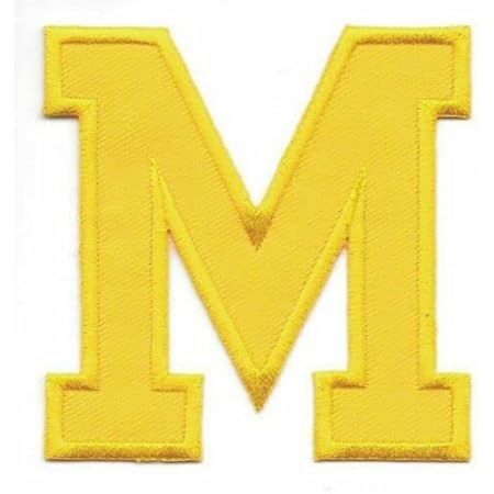 Amazon.com : Alphabet Letter - M - Color Yellow - 2" Block Style - Iron ...
