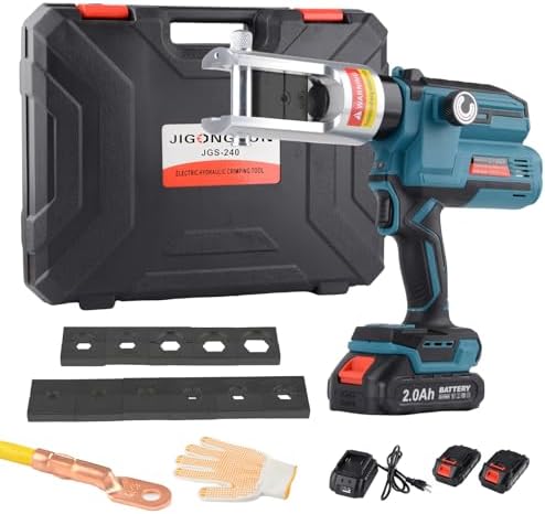 JIGONGSUN Electric Hydraulic Crimping Tool, Battery Cable Crimper Tool ...