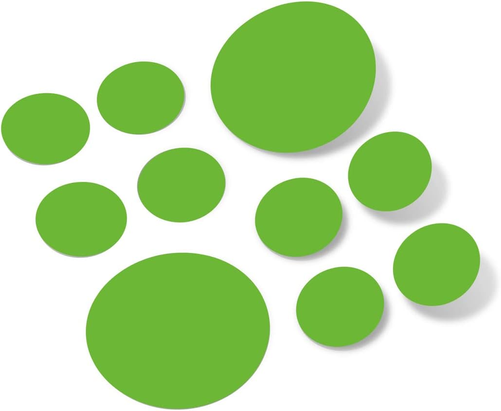 Amazon.com: Set of 100 (Lime Green) Vinyl Wall Decals - Assorted Polka ...