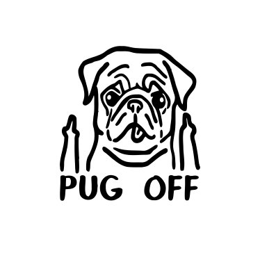 Amazon.com: Funny Pug Off Vinyl Decal Sticker Dog pet Rescue (Black ...