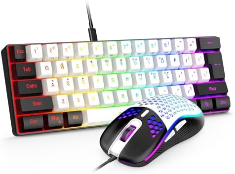 Amazon.com: RedThunder 60% Gaming Keyboard and Mouse Combo, Ultra ...