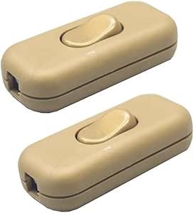 （1 Pack）302 Table Lamp Desk Bed Light On Off Golden Inline Cord Push ...