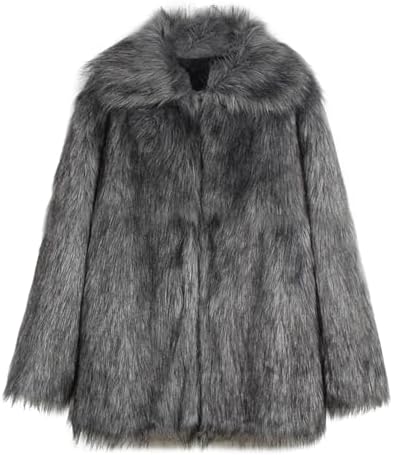 Faux Fur Parka With Pockets Lisa Colly Men's Fluffy Faux Fur Coat ...