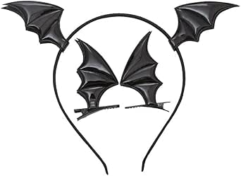 Amazon.com: RFTWXHPN Halloween Bat Wing Headband Hair Clip Black Devil ...