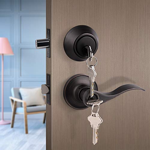 Snapklik.com : 6 Keyed-Alike Entry Lever And Double Cylinder Deadbolt ...