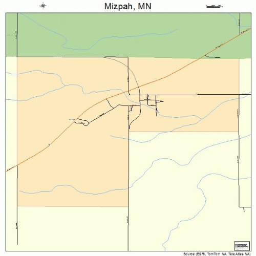 Large Street & Road Map of Mizpah, Minnesota MN - Printed poster size ...