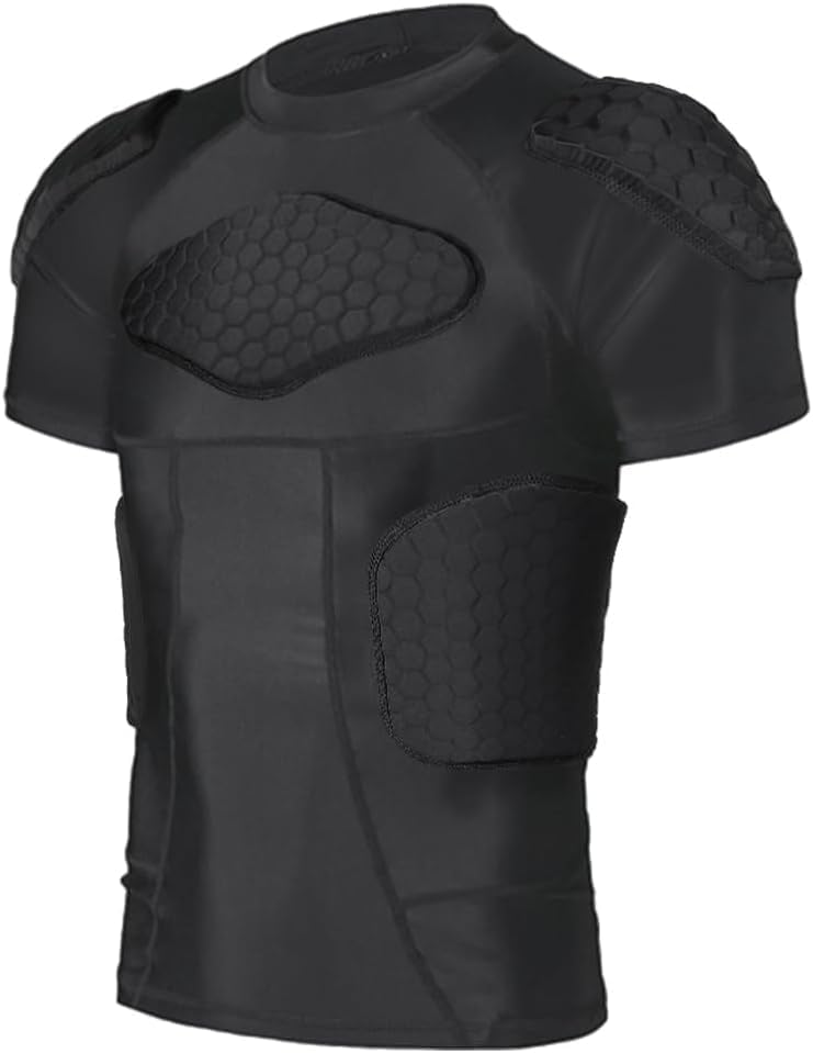 Mens Padded Compression Shirt Football Rib Protectors - Mens Padded ...