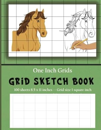 Sketch Book Ruled 1 inch Grid Square Graph Paper Drawing Pad: Graph ...