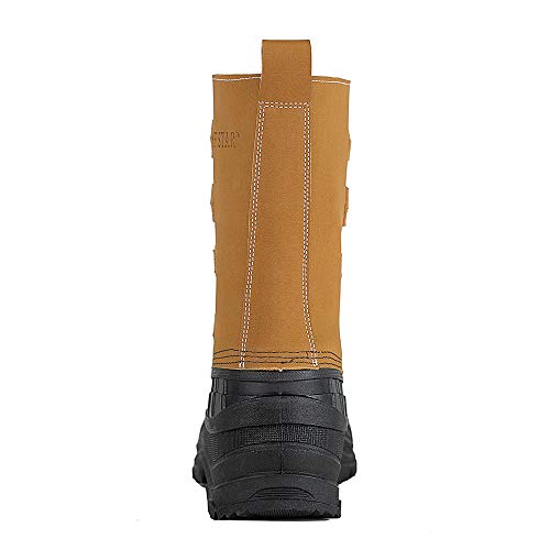 Snapklik.com : TF STAR Mens Leather Waterproof Winter Snow Skid Boots