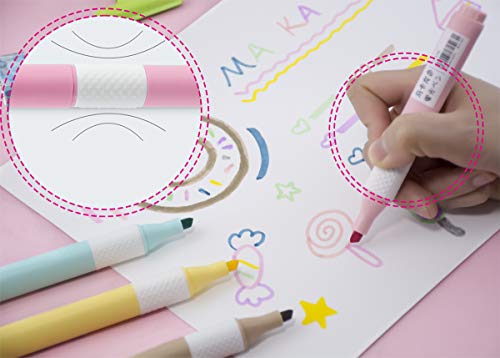 COLNK Pastel Highlighters with Chisel Tip, Cute Macron Assorted Ink-8 ...