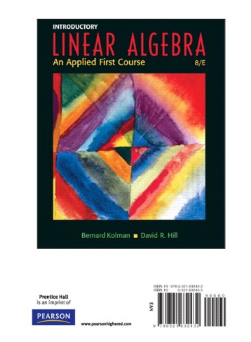 Intro Linear Algebra, Books a la Carte Edition (8th Edition): Kolman ...