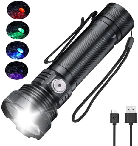 NGOKPYD ET28 Small Multicolor Tactical Flashlight with 365 nm UV Black ...