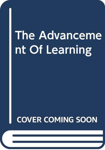Amazon.com: The Advancement of Learning: 9780389208150: Bacon, Francis ...