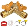 Amazon.com: Mxfans 2 Way Gas Pipe Connector Diverter Solid Brass Y ...