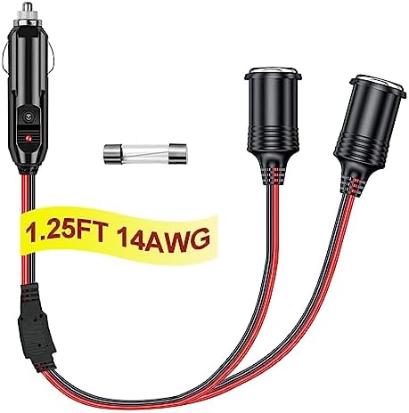 Amazon.com: DC 12V/24V 1 to 2 Car Cigarette Lighter Splitter Power ...