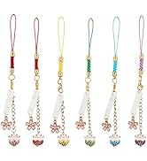 OLYCRAFT 12 Pcs 6-Color Sakura Keychain Pendants Japanese Enamel Flower ...