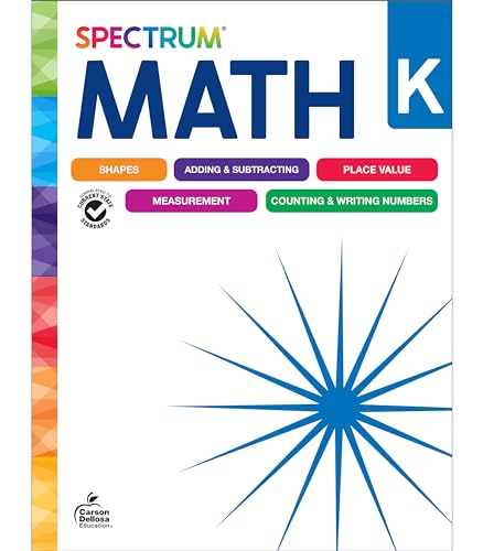 Spectrum Math Kindergarten Workbooks, Activity Book for Kids Ages 5-6 ...