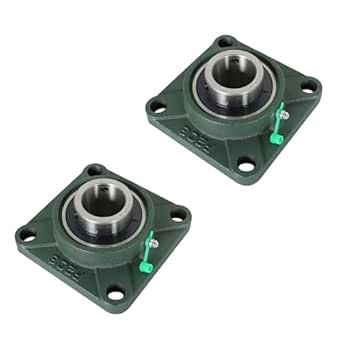 suntonmoto UCF208-24 Pillow Block Bearing - Pack of 2 Square Flange Mounted Pillow Block ...