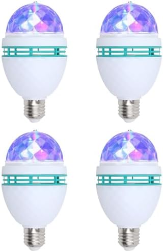 4 Pack Color Rotating Bulb E26 Party LED Bulbs,Multi Crystal Stage ...