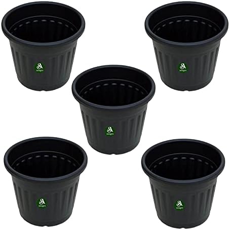 SAI Agro 16 INCH White Flower Pot Pack of 5 / Indoor and Outdoor USE ...