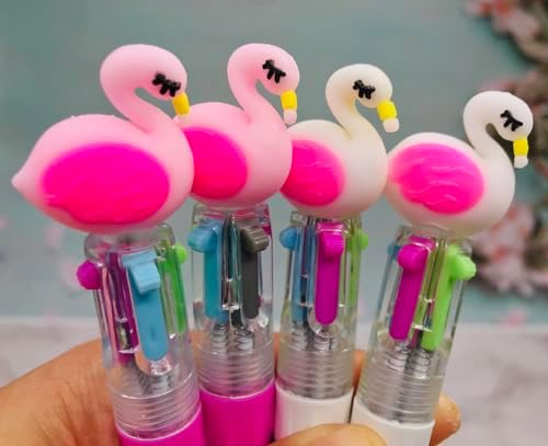 Amazon.com : Finpletai 12Pcs Cute Flamingo Multicolor Pen in One 4-in-1 ...