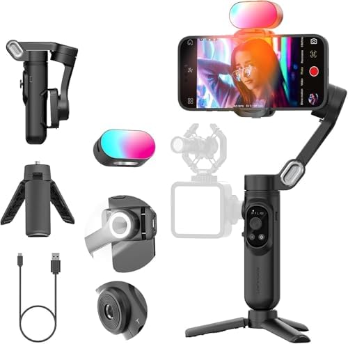 AOCHUAN Phone Gimbal Stabilizer 3-Axis Smartphone Foldable Handheld ...