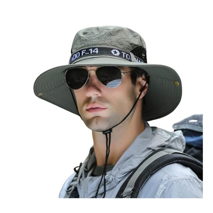 CAPICHINO Mens Sun Hat Wide Brim Summer Sun Protection Cap for Men ...