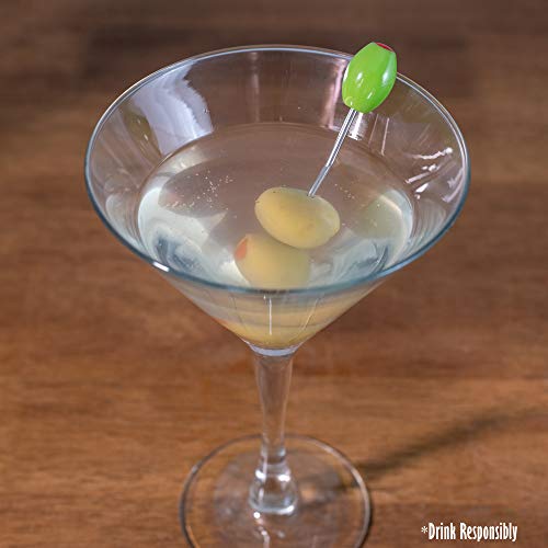 Snapklik.com : Stainless Steel Green Olive 6 Inch Cocktail Pick Set Of 6