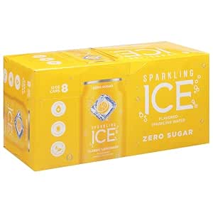 Amazon.com: Sparkling Ice, Sparkling Water Zero Sugar Classic Lemonade Flavored, 96 Fl Oz ...