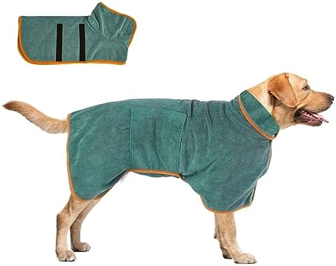 Nobleza Dog Bathrobe XL Dog Drying Coat Dog Towel Robe Dog Dressing ...
