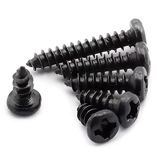 Amazon | Moechando M2.6 なべ小ねじ 機械ネジ 炭素鋼 十字穴 50個入り（入荷予定あり） (M2.6x4B, ブラック ...