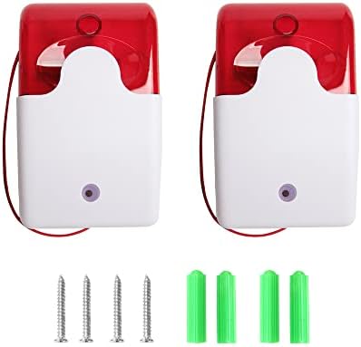 Amazon.com : PUSOKEI 12V Wired Strobe Siren, 110dB Wired Indoor Audible ...