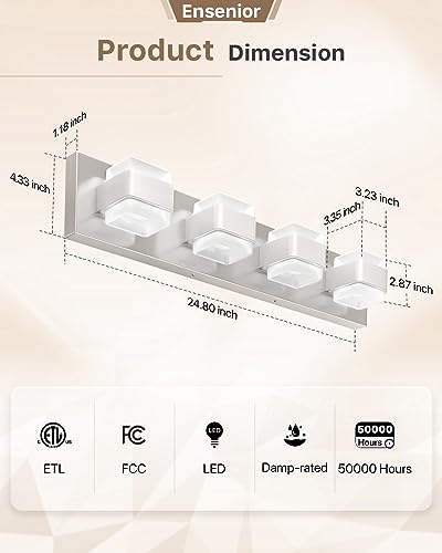 Snapklik.com : Ensenior Bathroom Vanity Light Fixtures Over Mirror