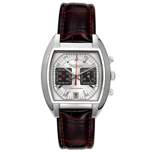 Triumph Motorcycles Men's 3008-02 Chronograph Brown Leather Watch ...