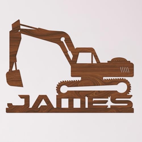 Amazon.com: Excavator Name Sign, Kids Room Sign, Construction Tractor ...